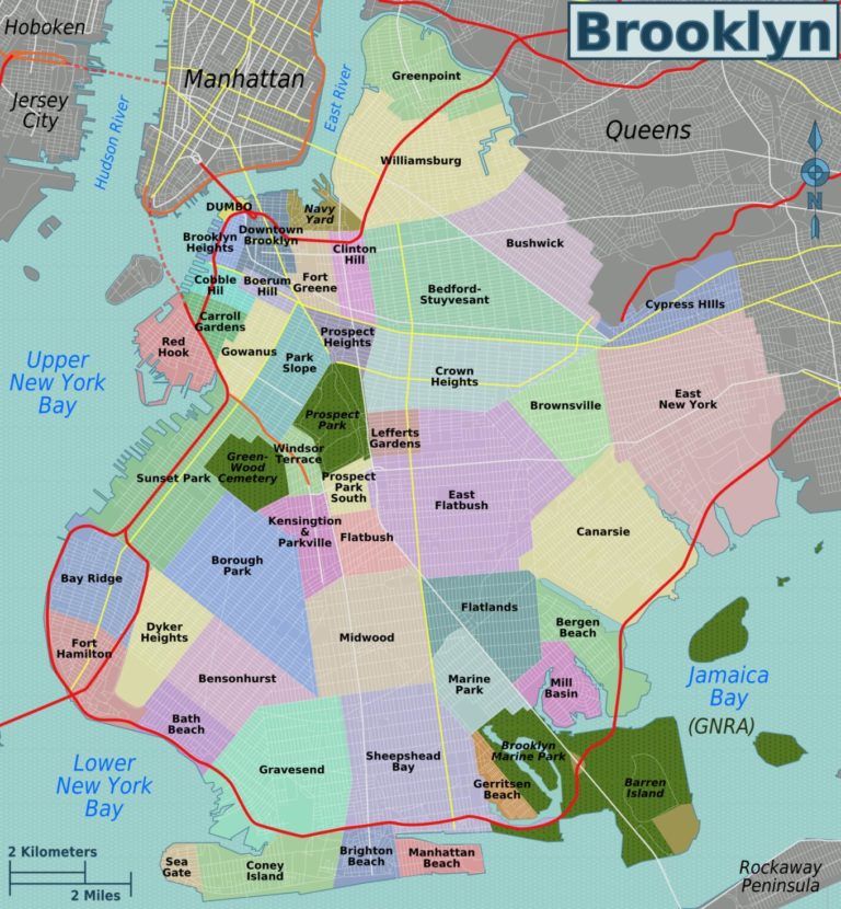 A Basic Map Of Brooklyn Neighborhoods (Different Parts Of Brooklyn ...